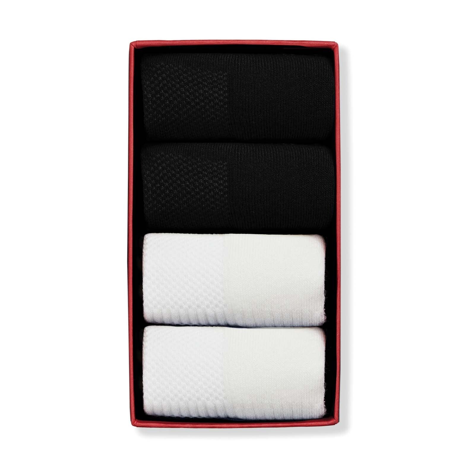 Simply Active Ankle, White & Black, 4-Pair Box