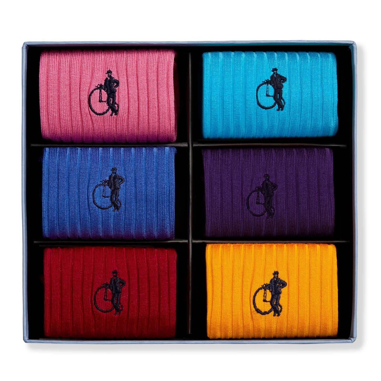 Simply Colourful 6-Pair Sock Box | London Sock Company