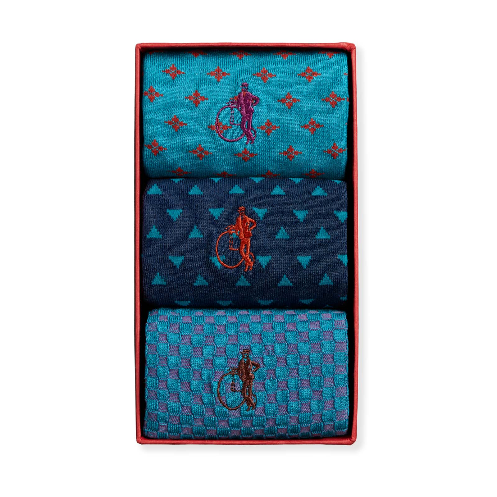 Vintage Blues 3-Pair Sock Box | London Sock Company