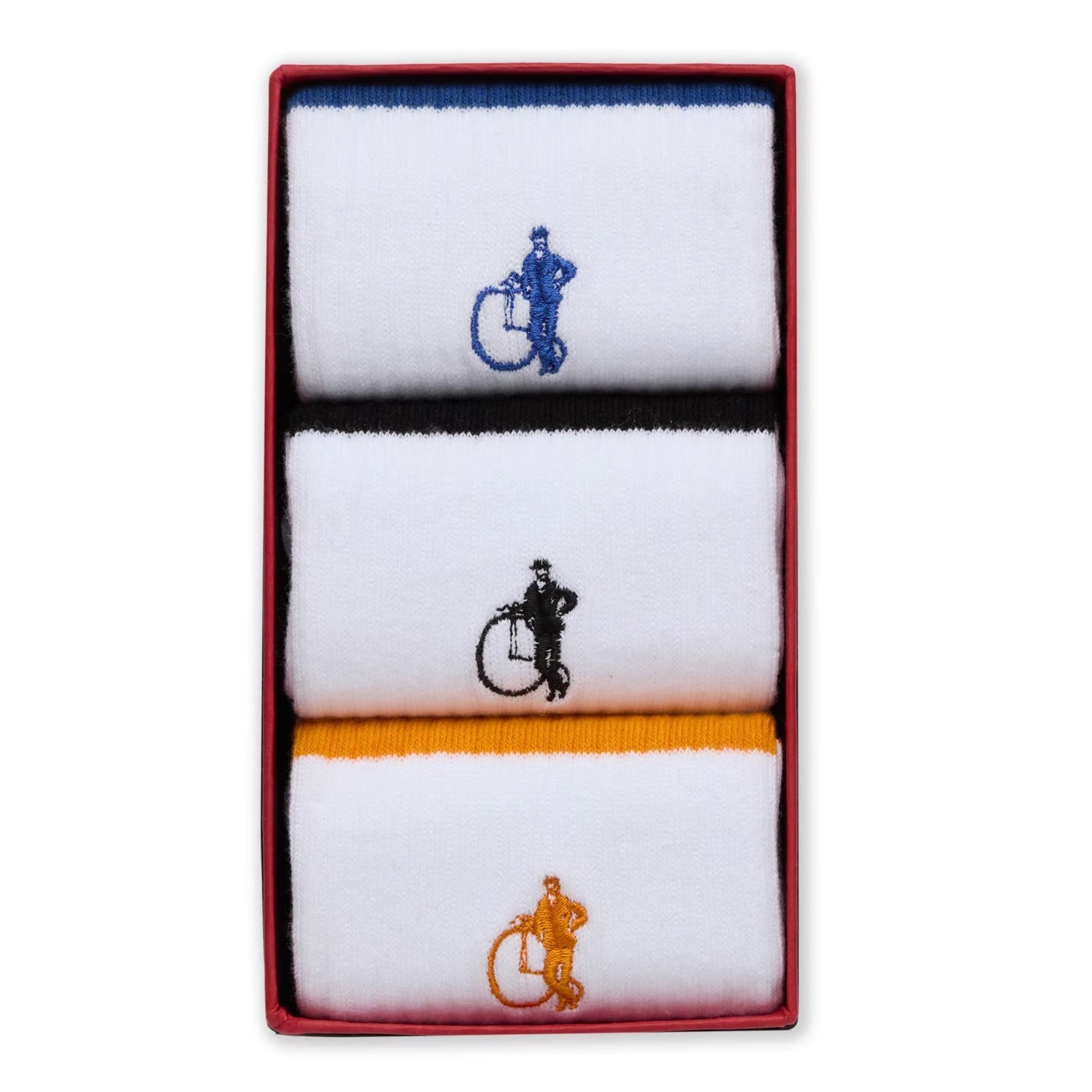 White Stripe Retro 3-Pair Sock Box | London Sock Company
